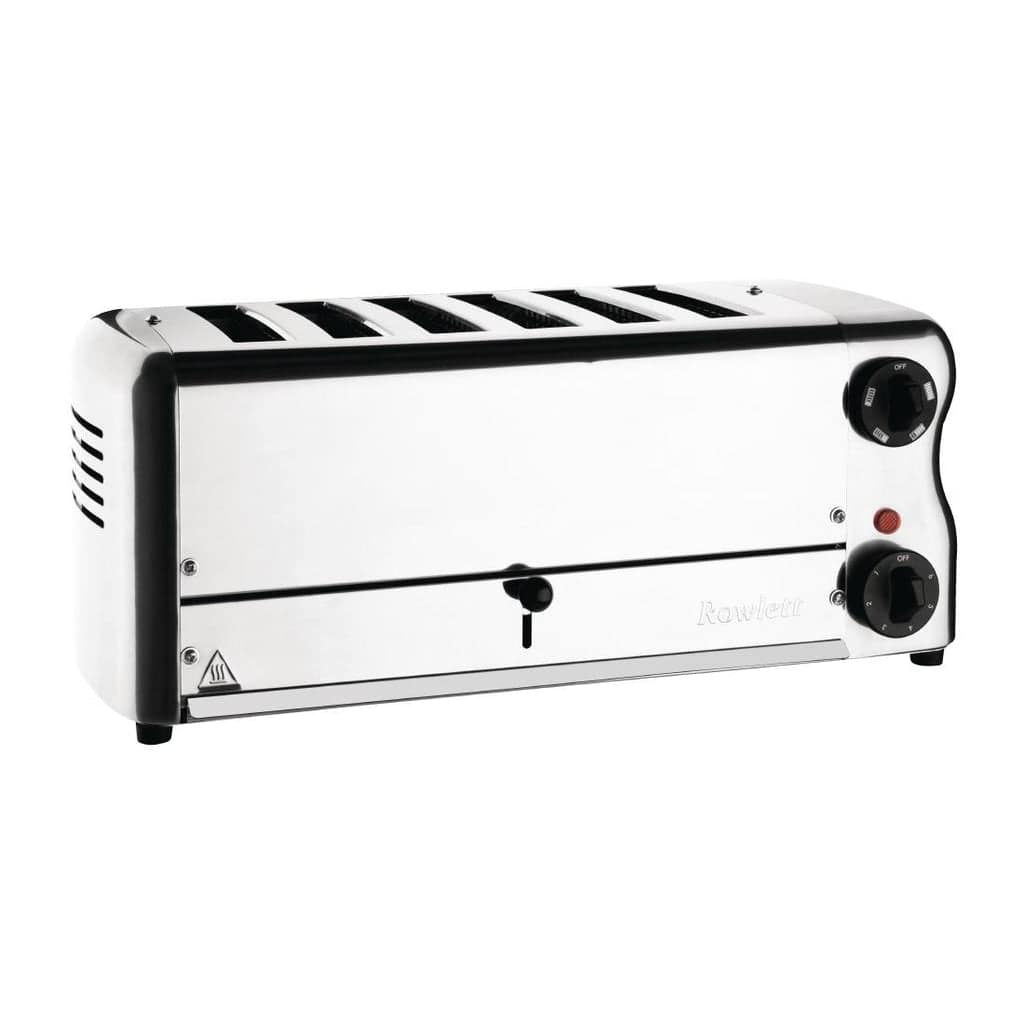 6-Slot Chrome Toaster with Sandwich Cage – Rowlett CH185-A