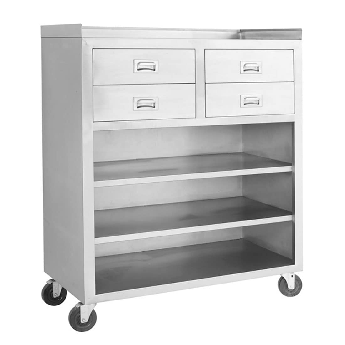 FED MS116 Stainless Steel Mobile Cabinet with 4 Drawers | KW