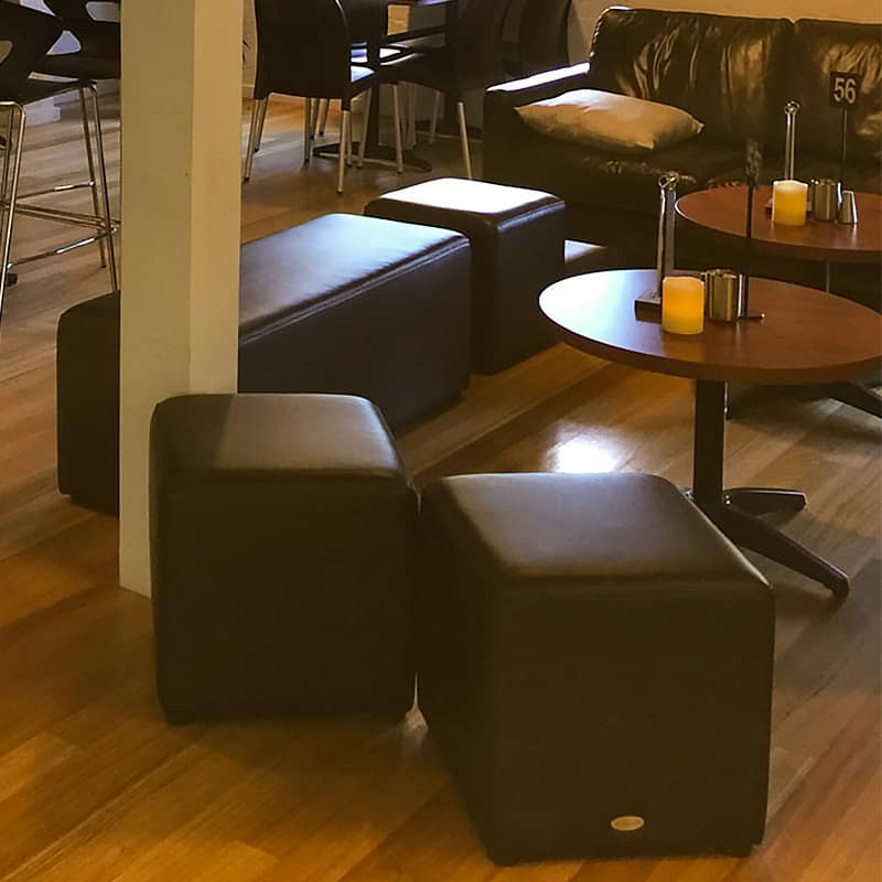 Ottoman Cube: Green Commercial-Grade Vinyl & Timber Frame | KW ...